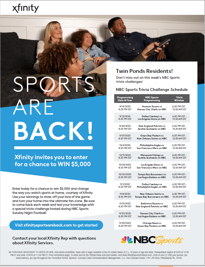 Sports Are Back Sweepstakes presented by Xfinity