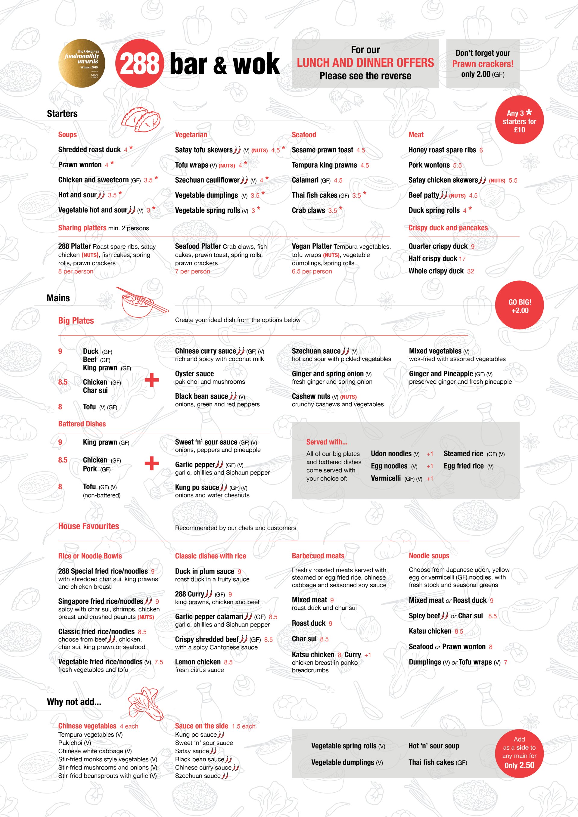 Chinese cuisine | 288 Bar & Wok | Our Menu