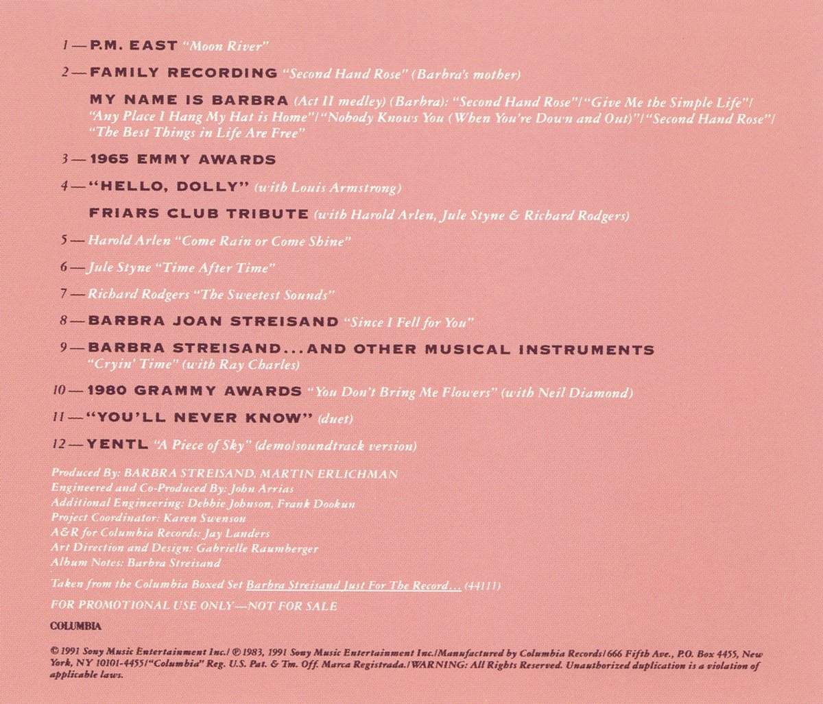 Streisand Albums | Just For The Record 1991 Box Set