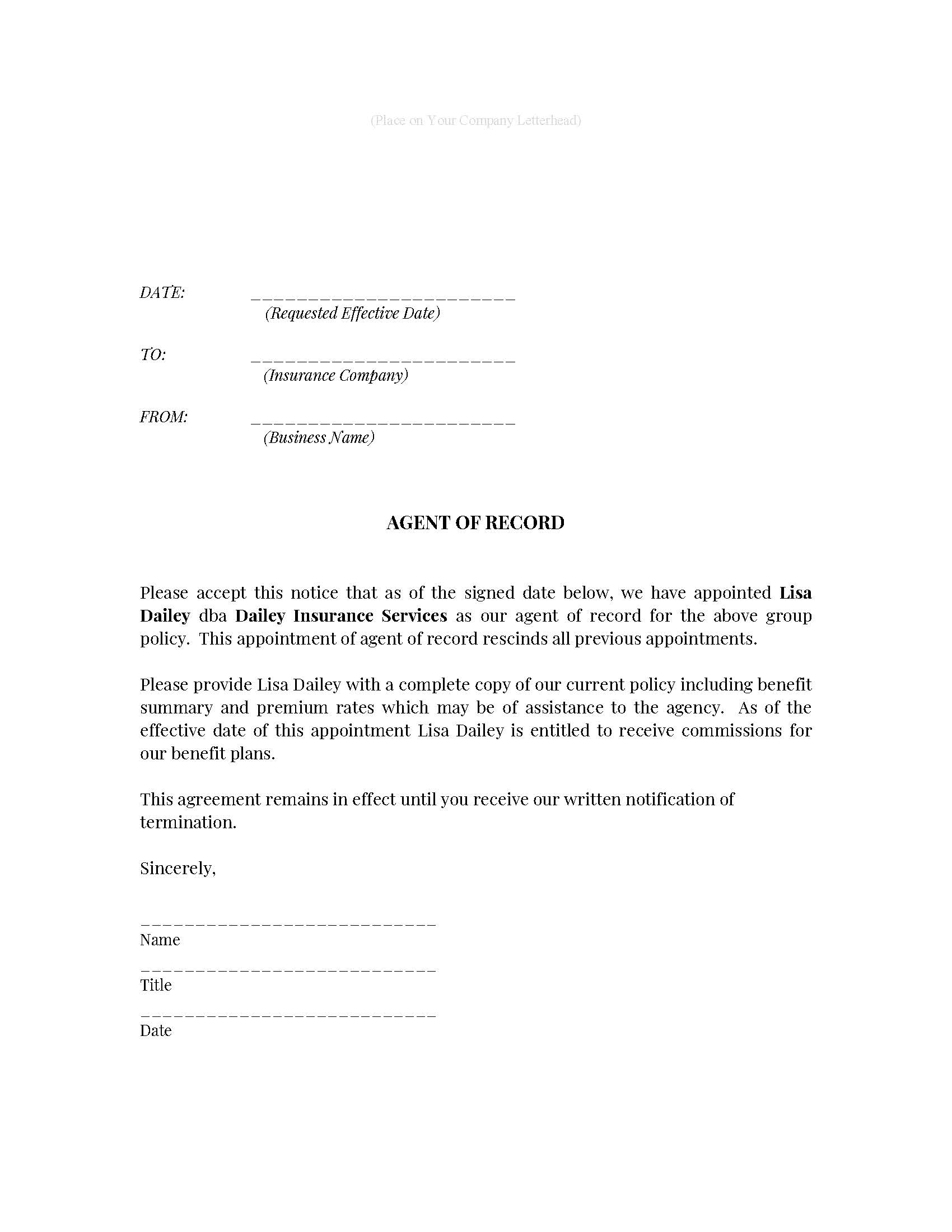 Lisa Dailey Insurance Services - Download Forms