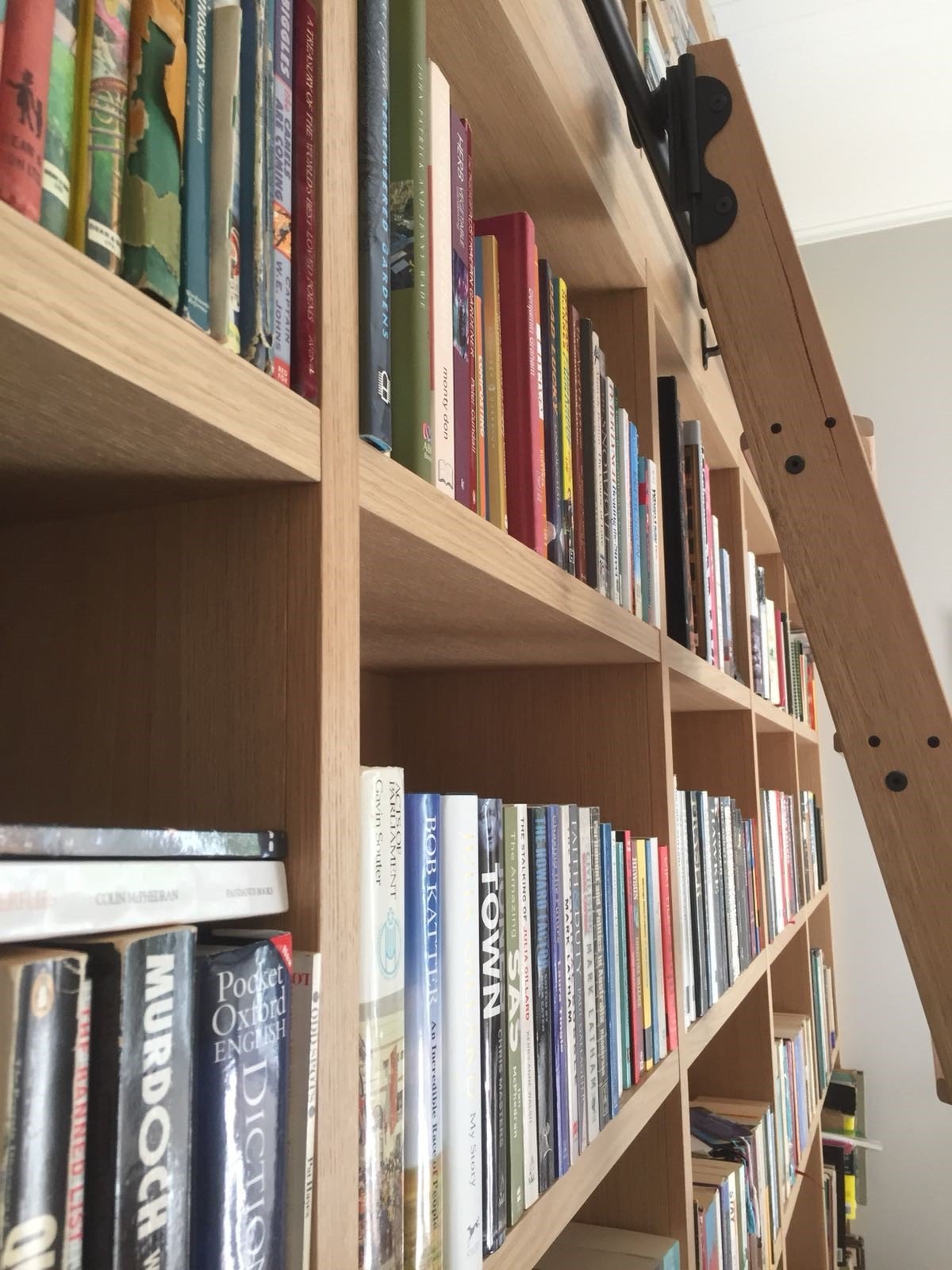 Somewhere to read, custom library shelves