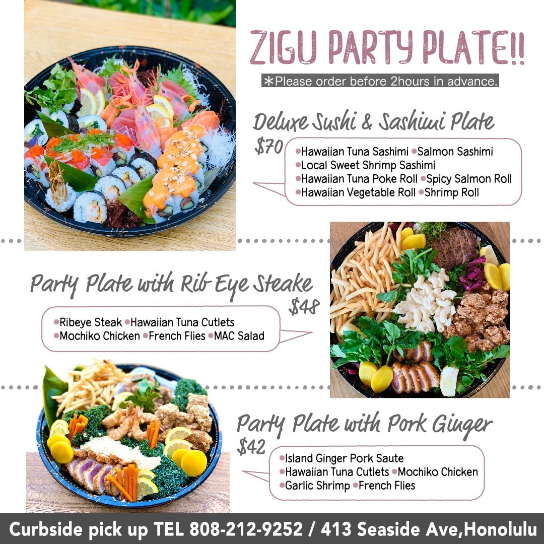 ZIGU's Menu | Locally Sourced Ingredients | Honolulu, HI
