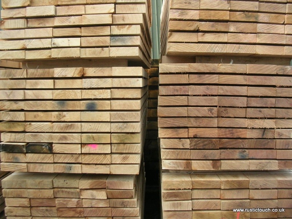 New oak boards and planks