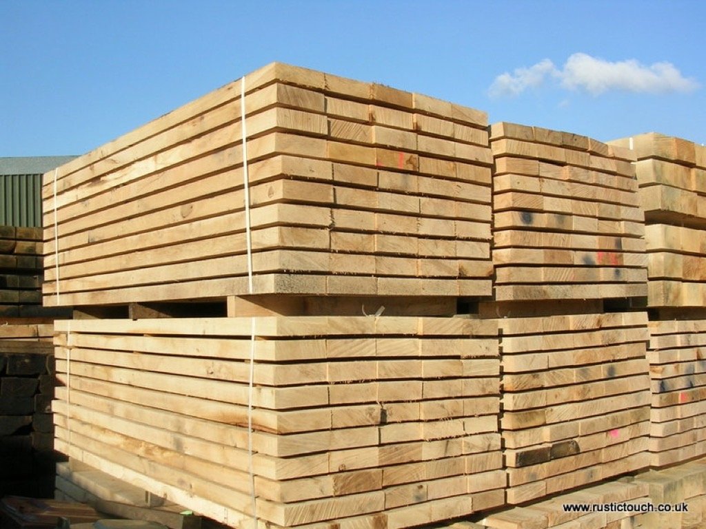 New oak boards and planks
