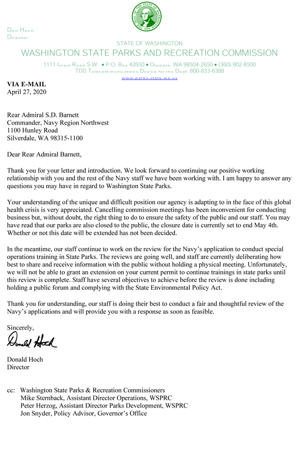 Navy Proposes to use Joseph Whidbey State Park for SEAL Training