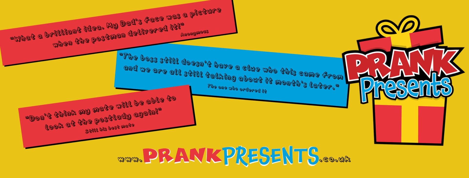 Prank Presents - Postal Package Pranks delivered in the UK