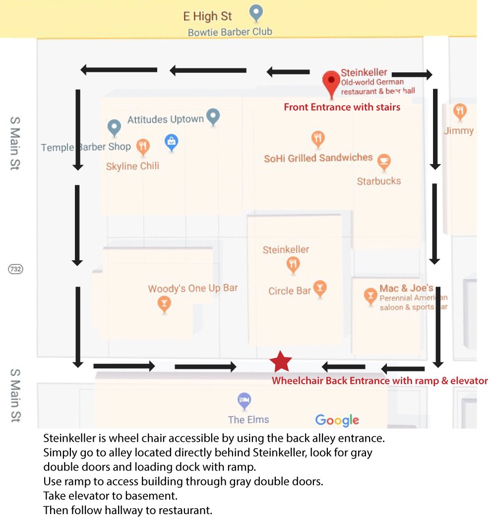 Getting Here | Steinkeller German Bier Haus | Oxford Ohio