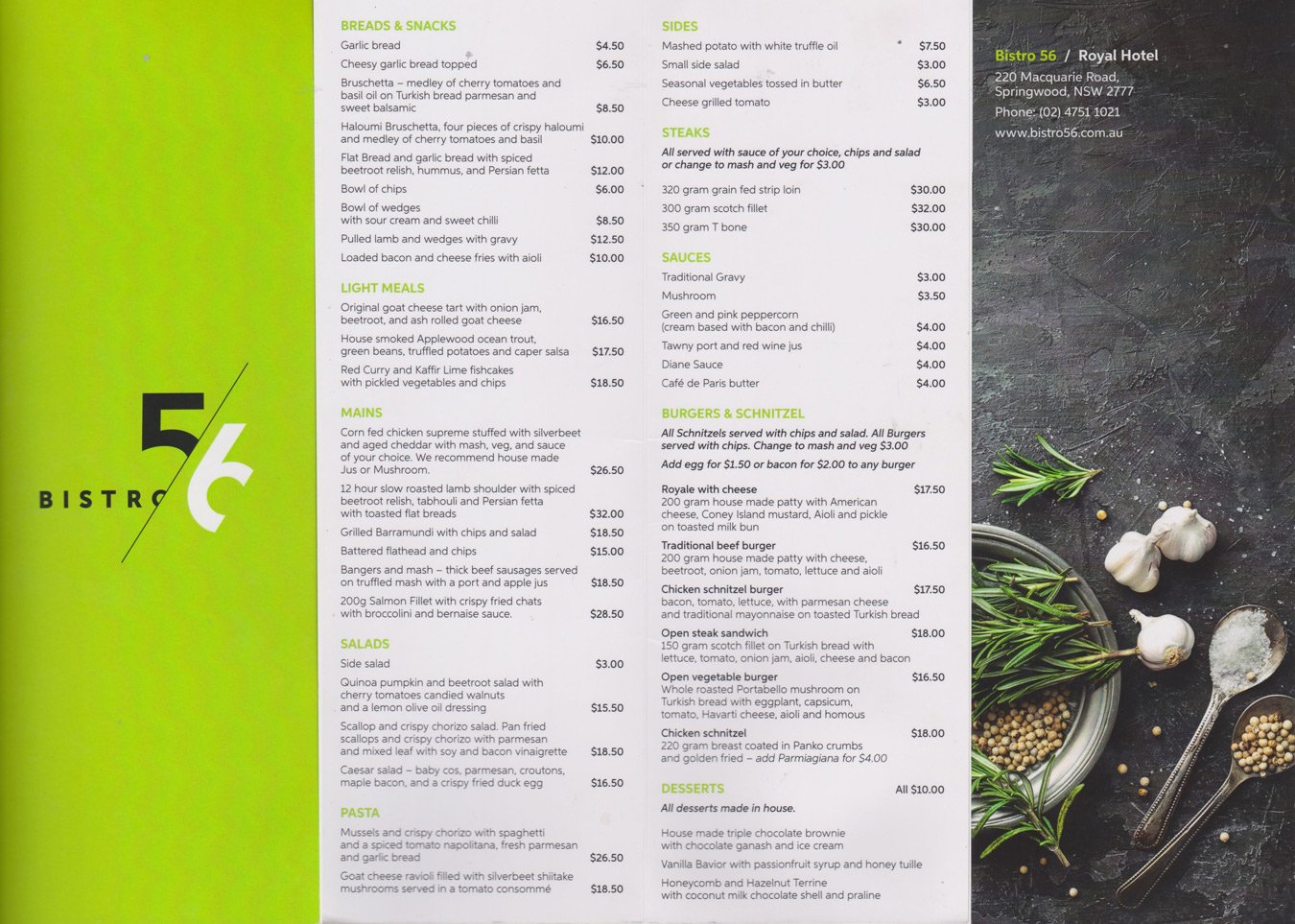 Bistro 56 | Royal Hotel Epslon Pty Ltd