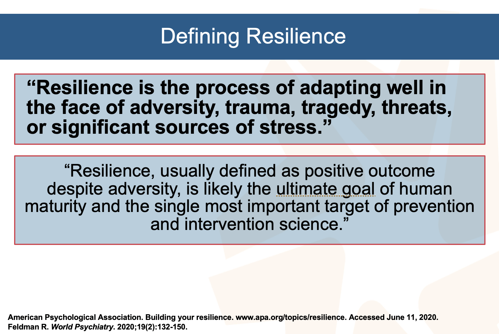 RESILIENCE