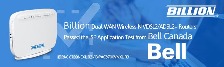 Billion Dual-WAN Wireless-N VDSL2/ADSL2+ Routers Passed the ISP ...