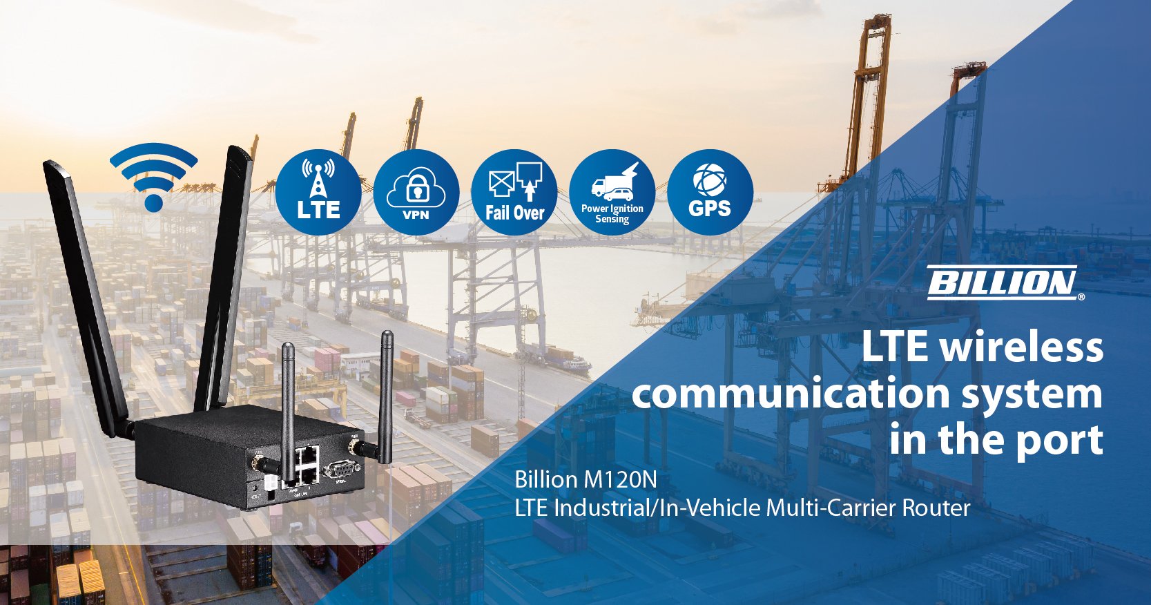 Establish a private LTE wireless communication system in the port