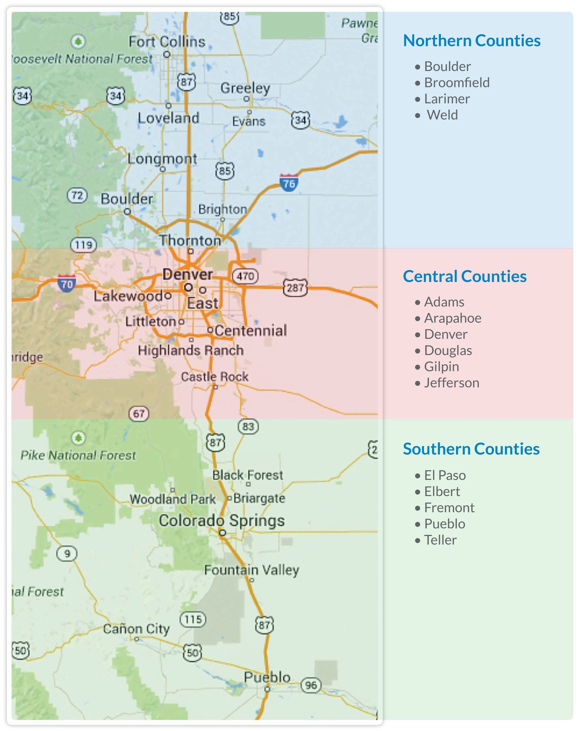 Coverage Map - Optimal Home Care