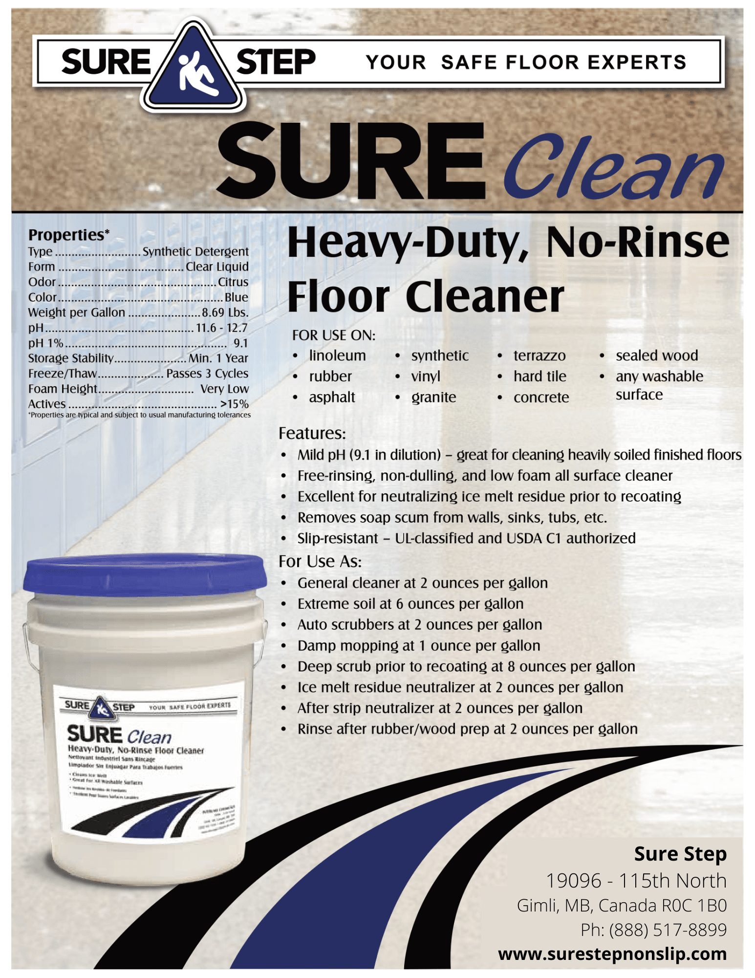 Slippery Floor Products | Germicidal Cleaner | Sure Step Non-Slip