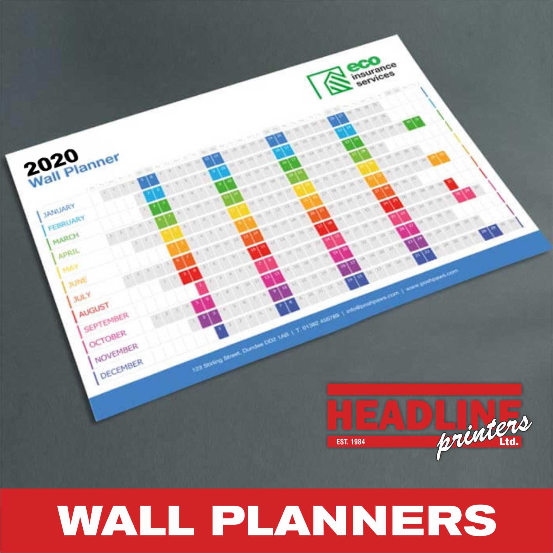 2020 Wall Planners from Headline Printers in Havant and Portsmouth