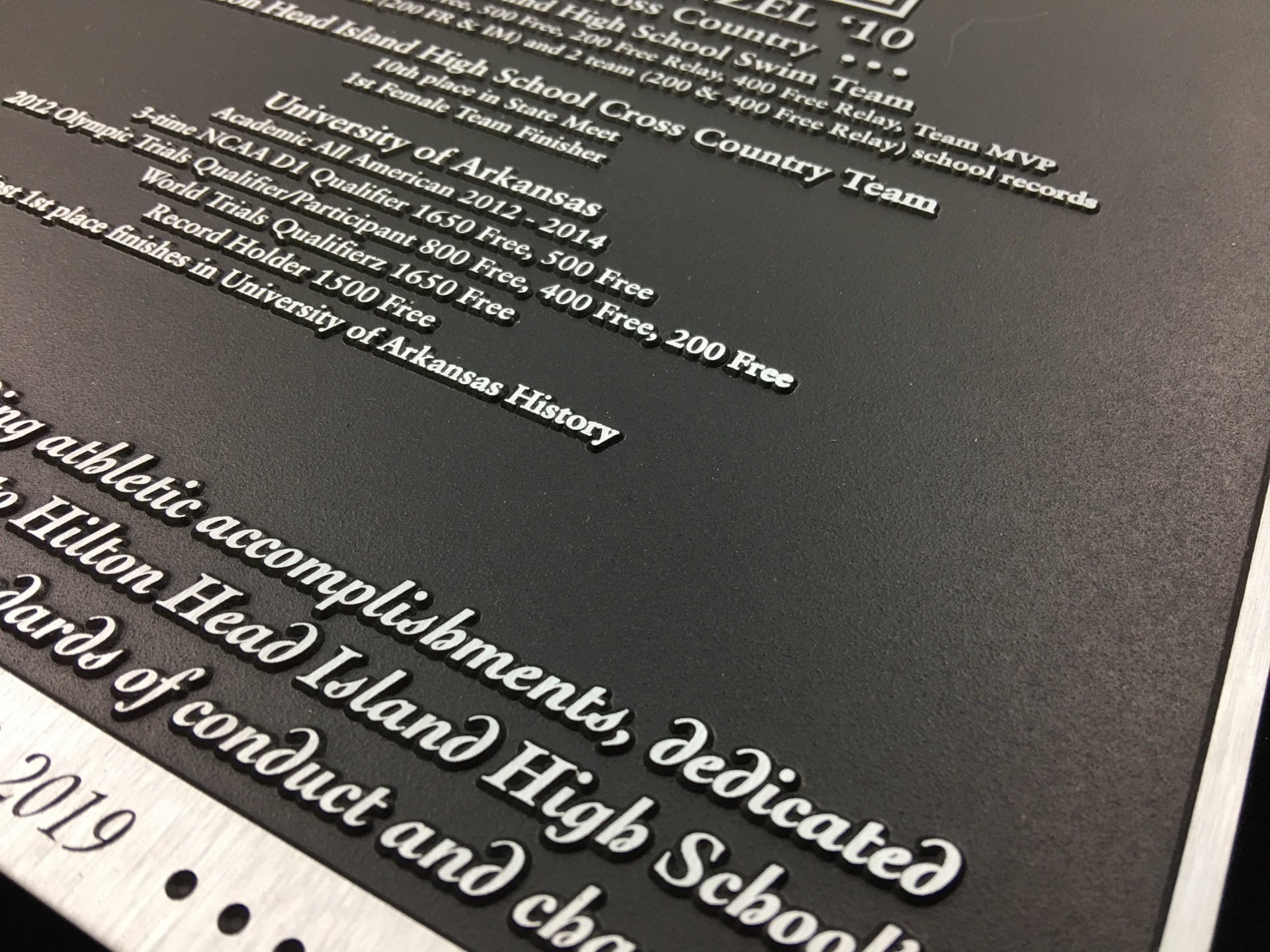 Athletic HOF Shadow Plaque | VisionMark Nameplate Company