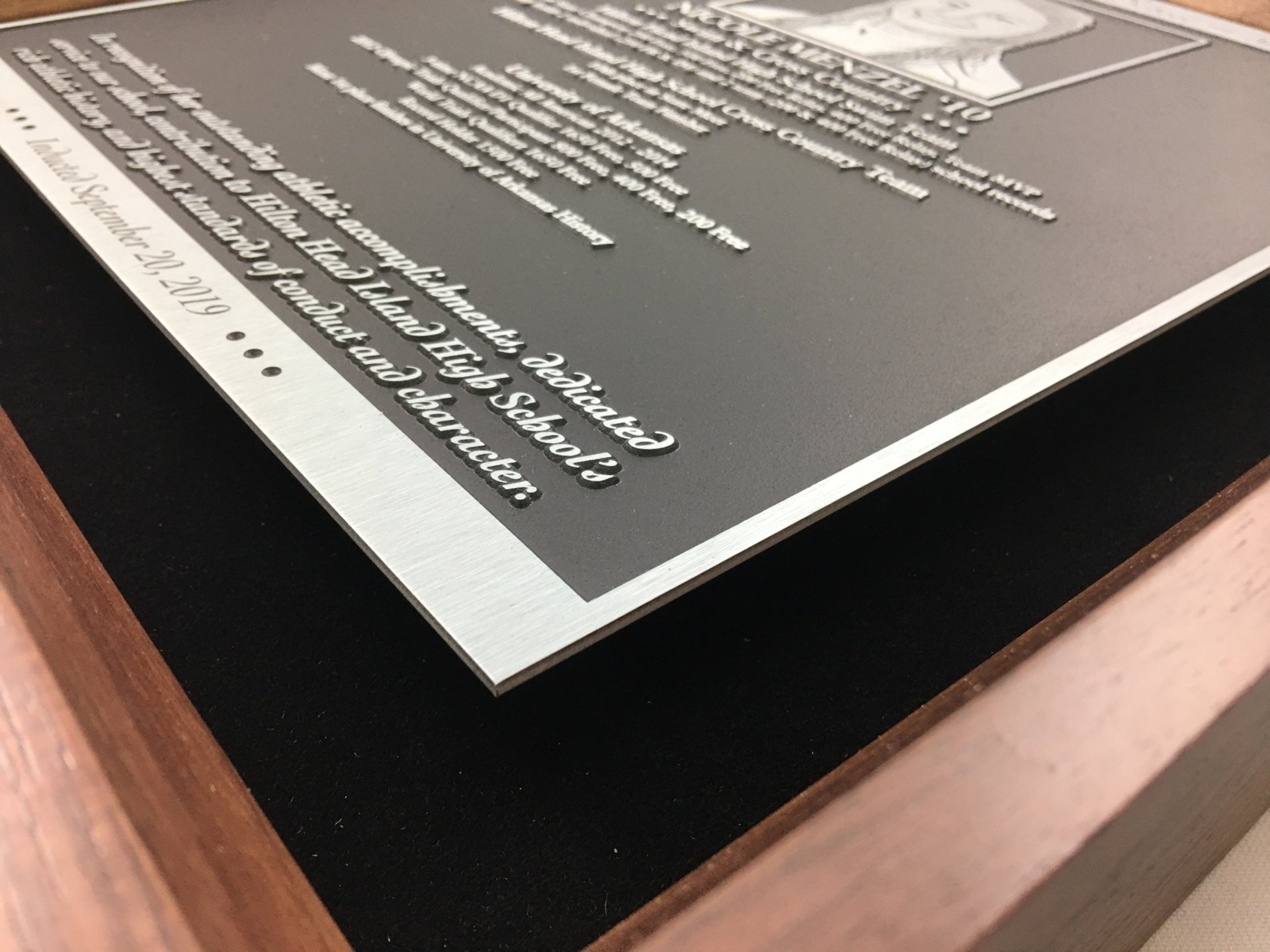 Athletic HOF Shadow Plaque | VisionMark Nameplate Company