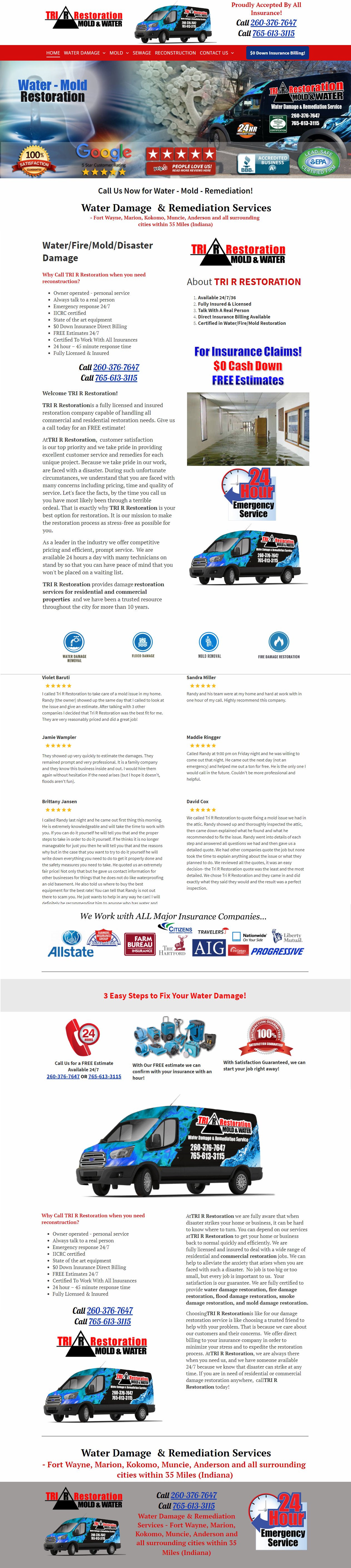 Fire Damage Restoration Website Design and Web Services | Eforceweb