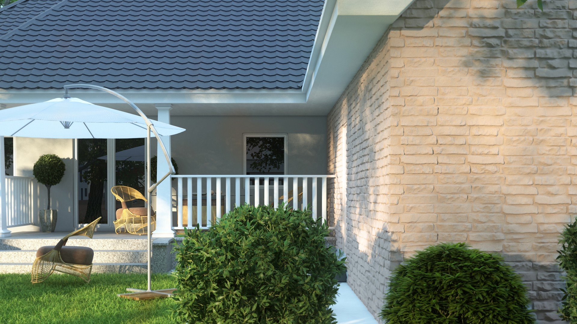 Santorini Cast Stone Slips with mortar | Real Brick Cladding