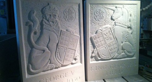 Decorative stonework at Gordon Greaves Slate Ltd