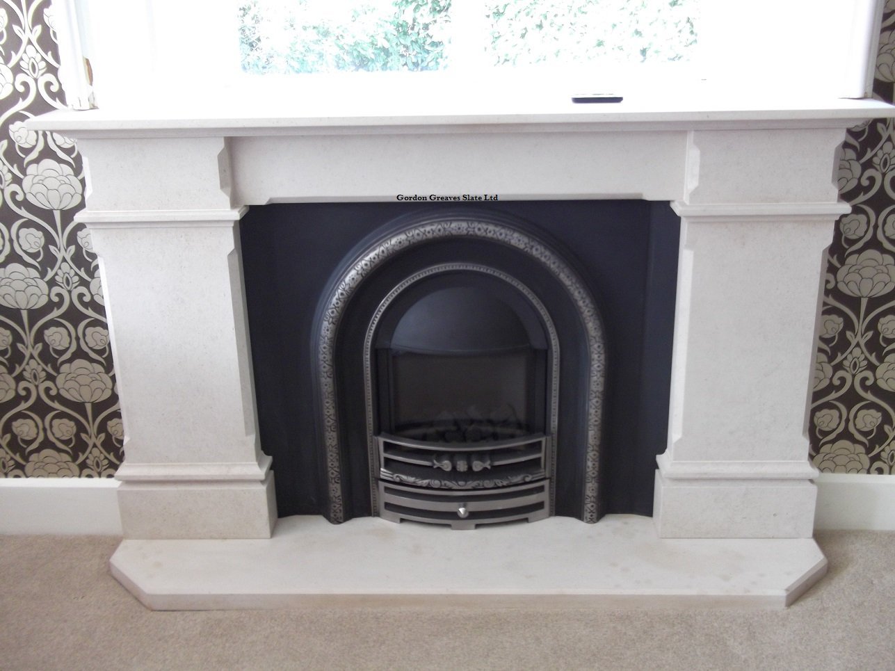 Stylish fireplace surrounds at Gordon Greaves Slate Ltd
