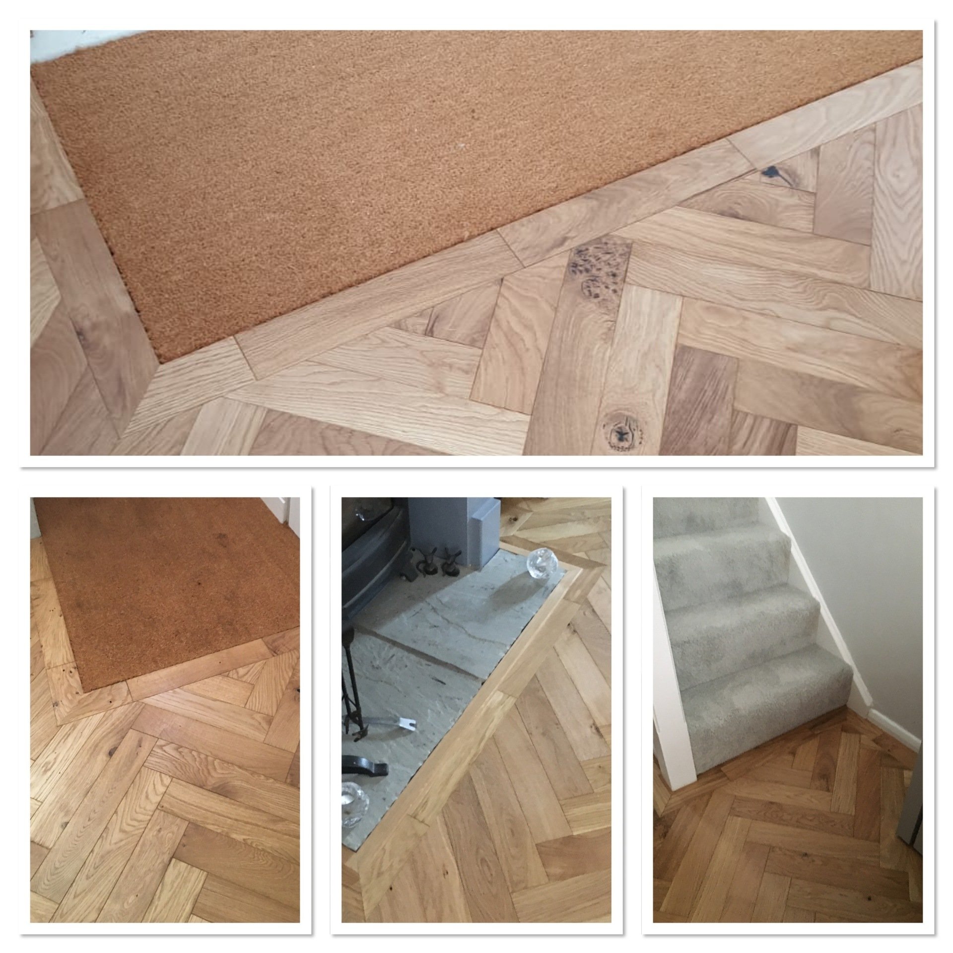 Engineered herringbone blocks