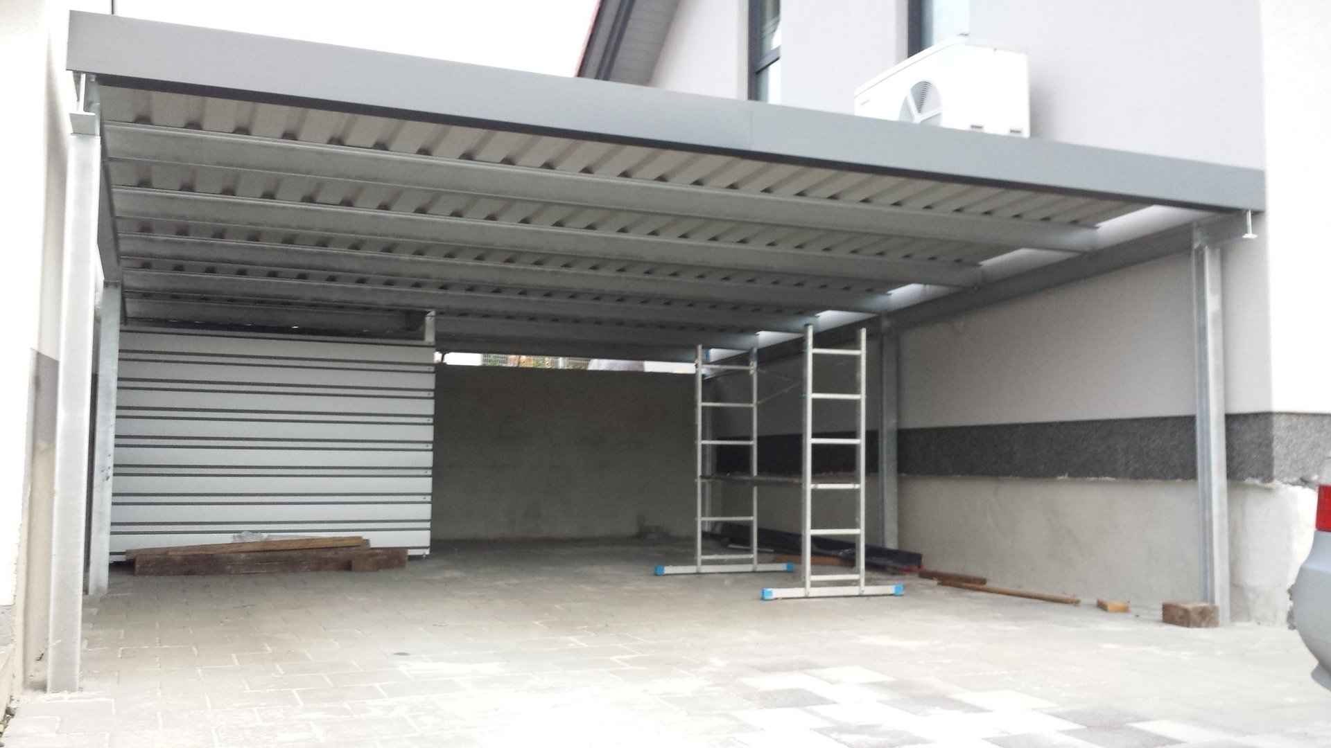 Carport Aus Stahlkonstruktion