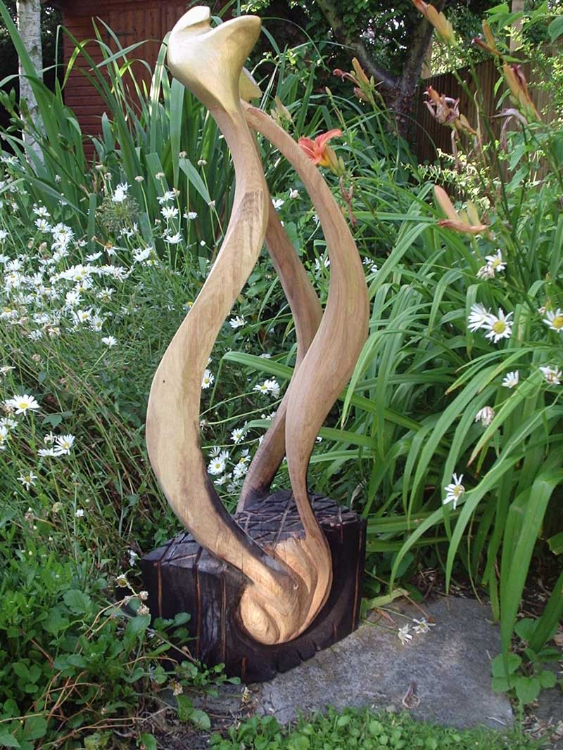 Abstract carvings and tree sculptures, Peter Leadbeater