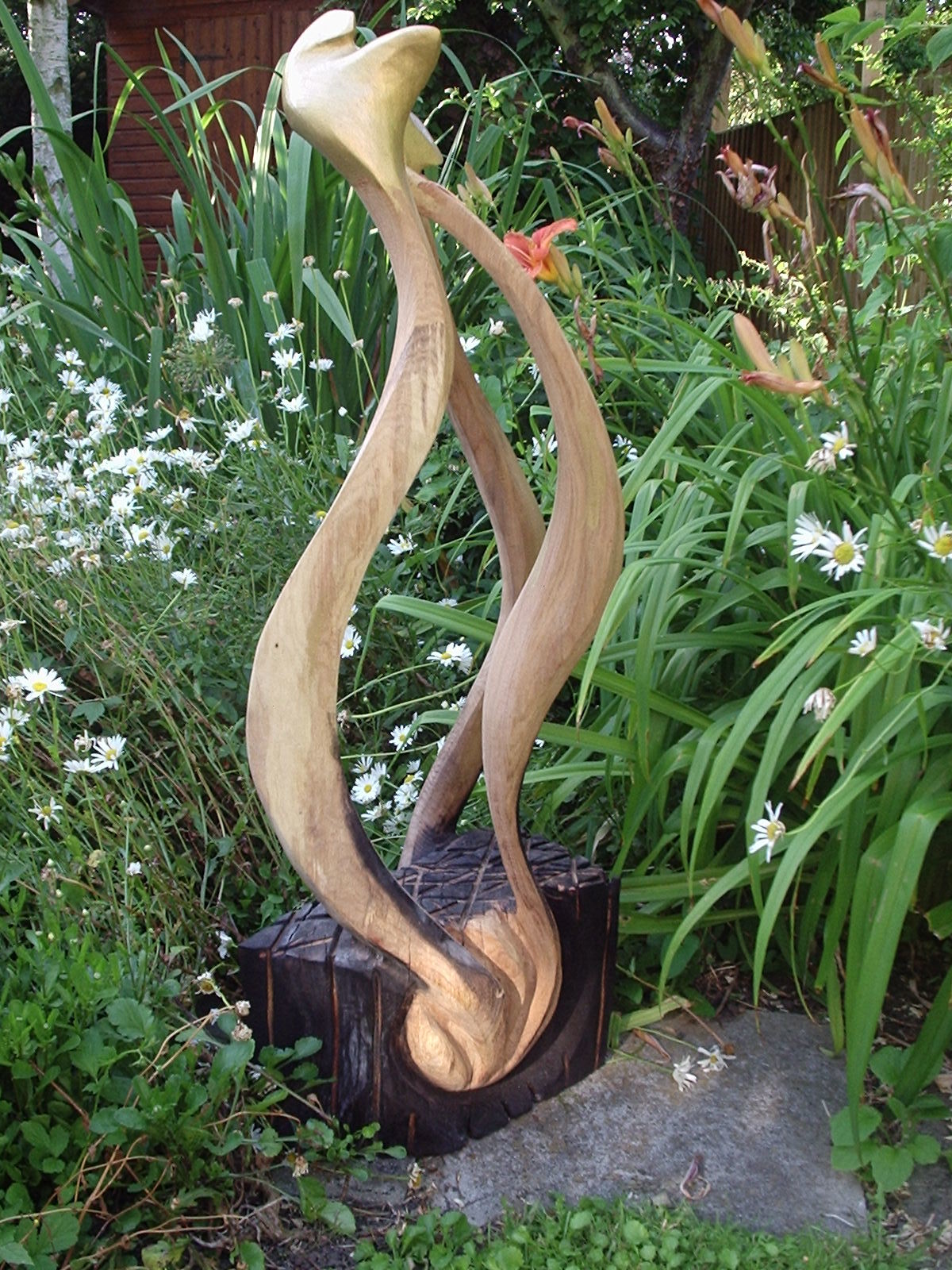 Abstract carvings and tree sculptures, Peter Leadbeater
