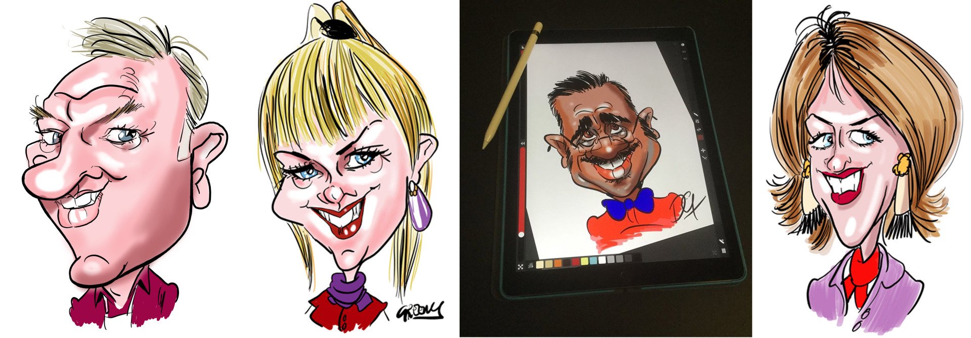 Digital Live Caricature Drawing | Cartoonist For Hire David Green