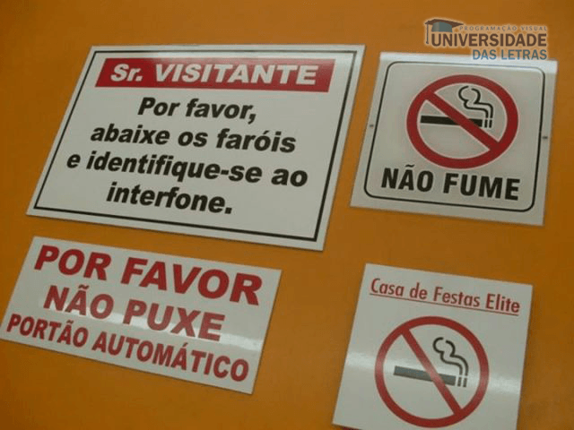 Placas Identificação ou Sinalização em PVC no Rio de Janeiro
