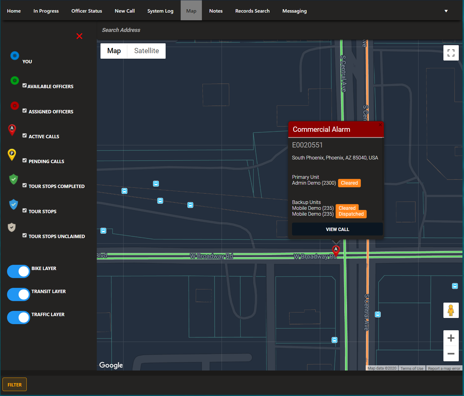 Orna Computer Aided Dispatch Software | Mapping