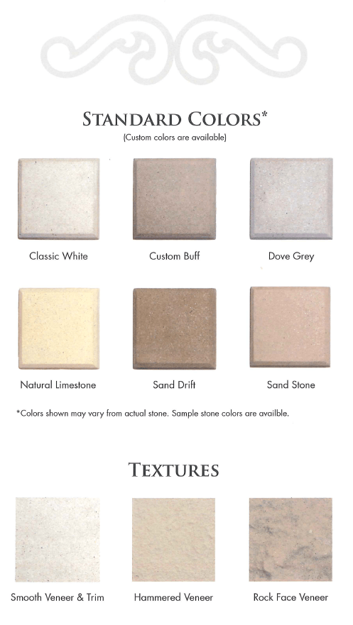 Color Charts | Great Lakes Cast Stone