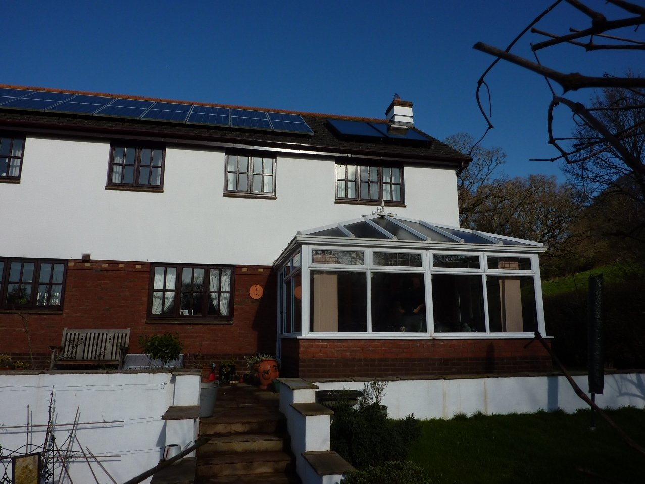PVC gable fronted conservatory installation in Crediton, Exeter, Devon