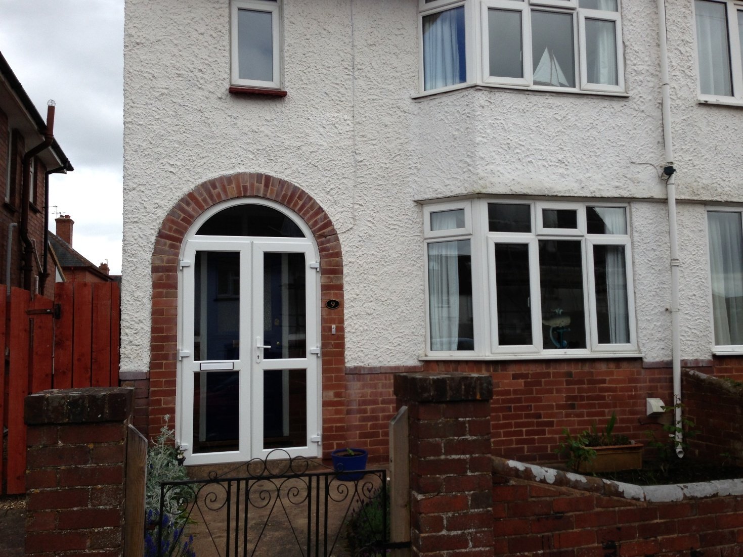 uPVC arched French doors. Curved PVCu porch doors in Devon