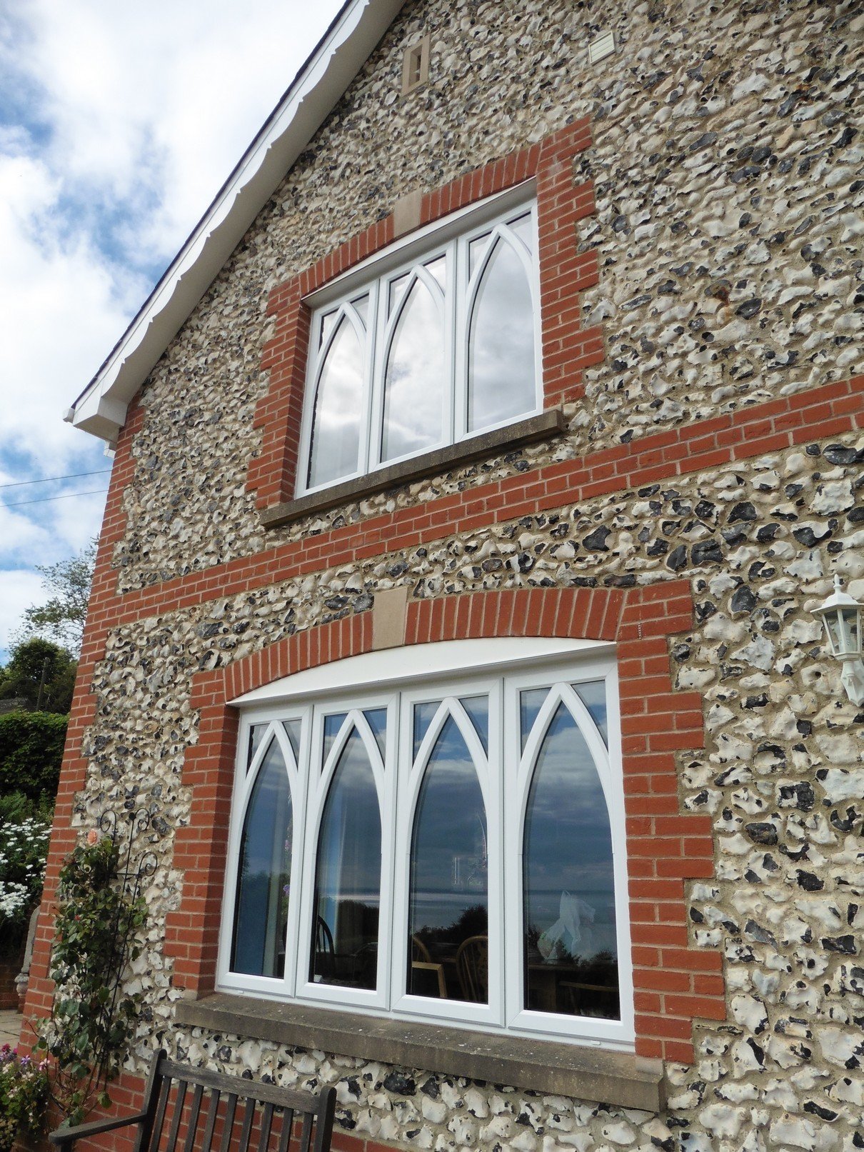 uPVC gothic arched windows in Devon. Shaped PVC double-glazing experts