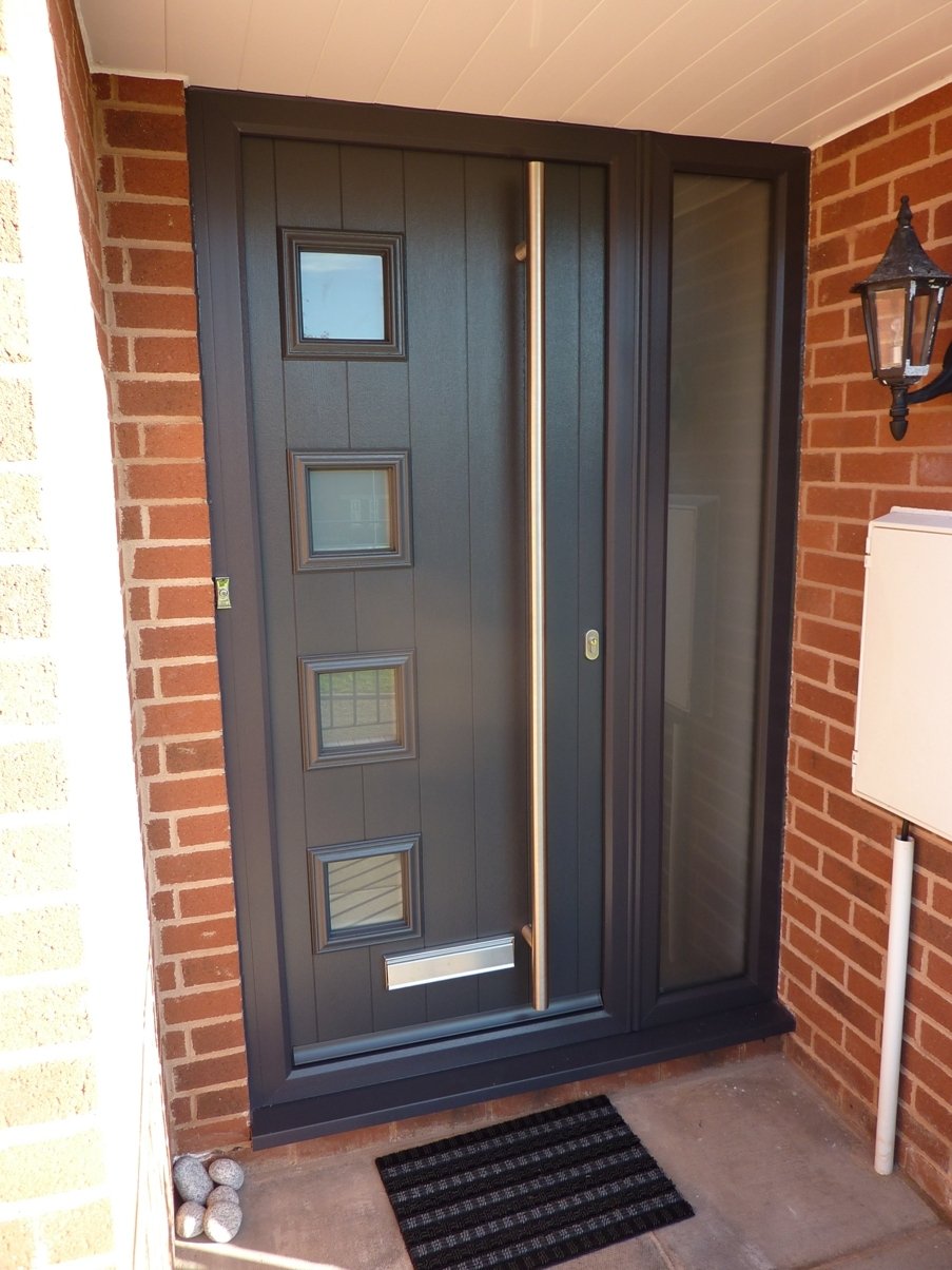 Modern Solidor composite door installation in Crediton, Devon