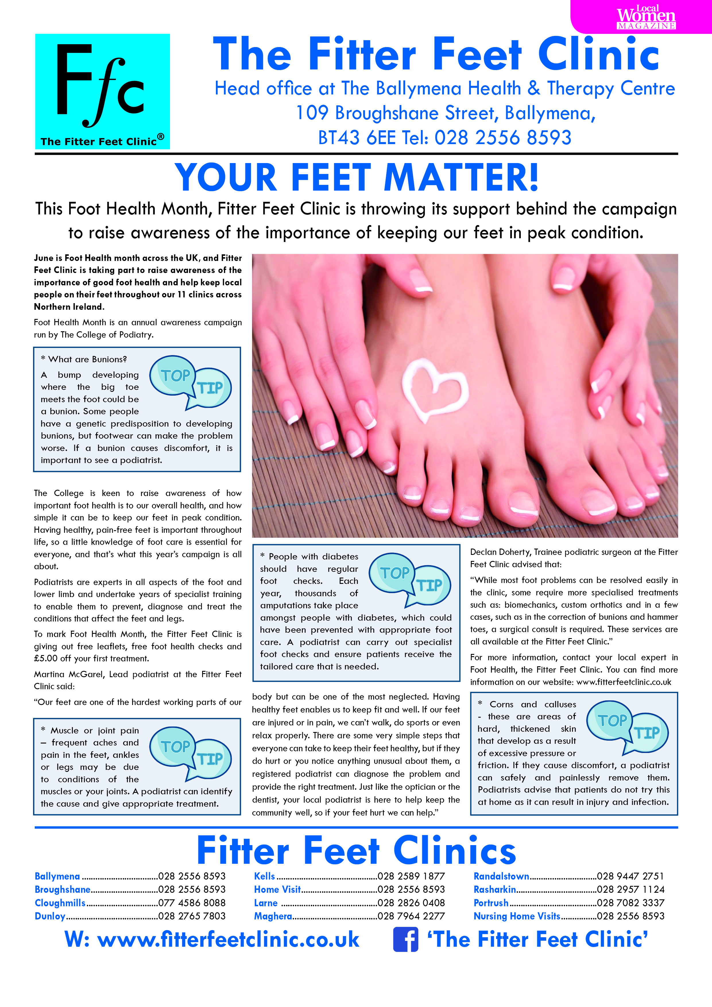 Professional chiropodist, Northern Ireland - Fitter Feet Clinic