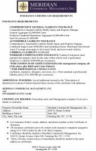 Vendor/Contractor Requirements - Meridian Commercial Management, Inc