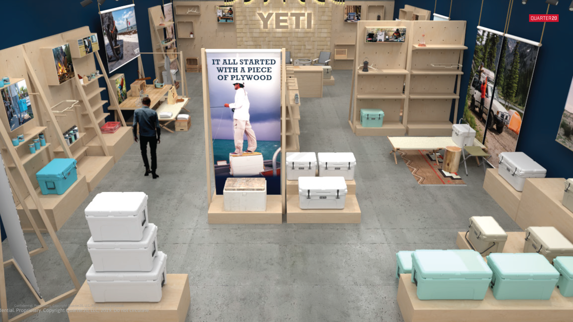 YETI retail interior design - High end experience design | Q20