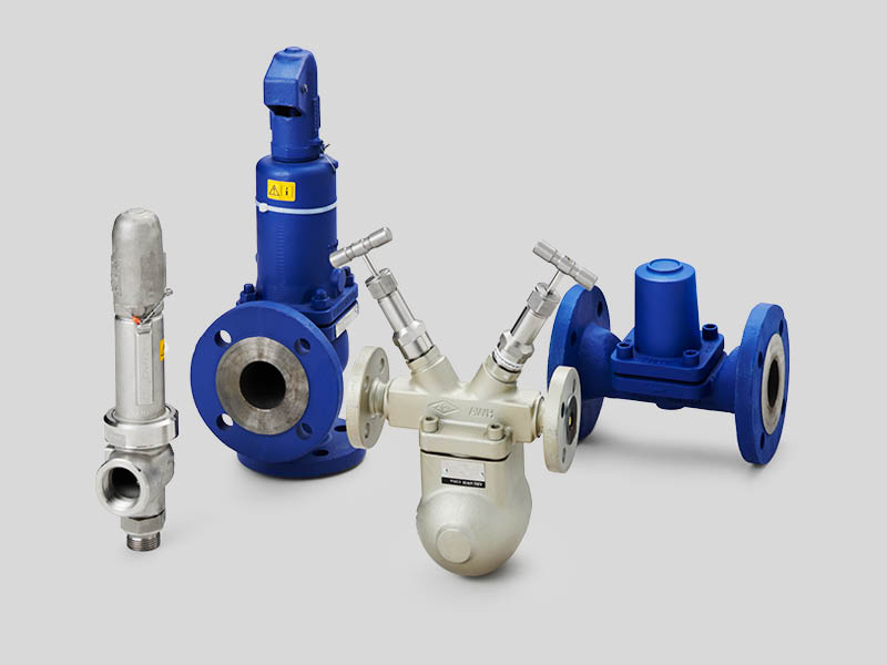 Ventiler för vatten, ånga och kemikalier