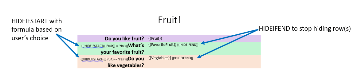 Hide Rows And Sections Of Your Output Template