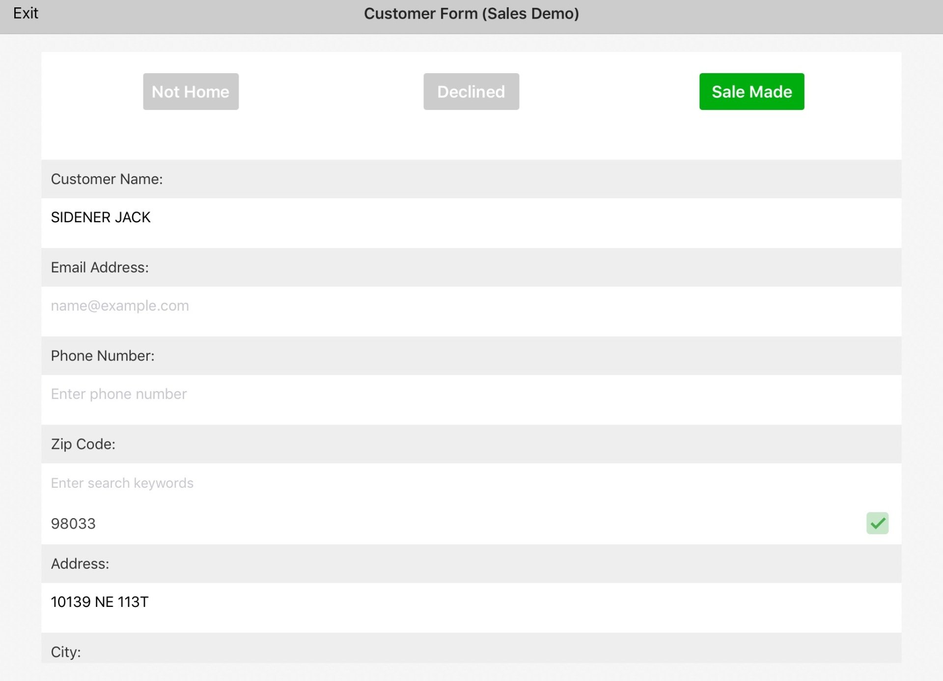 Sales Demo