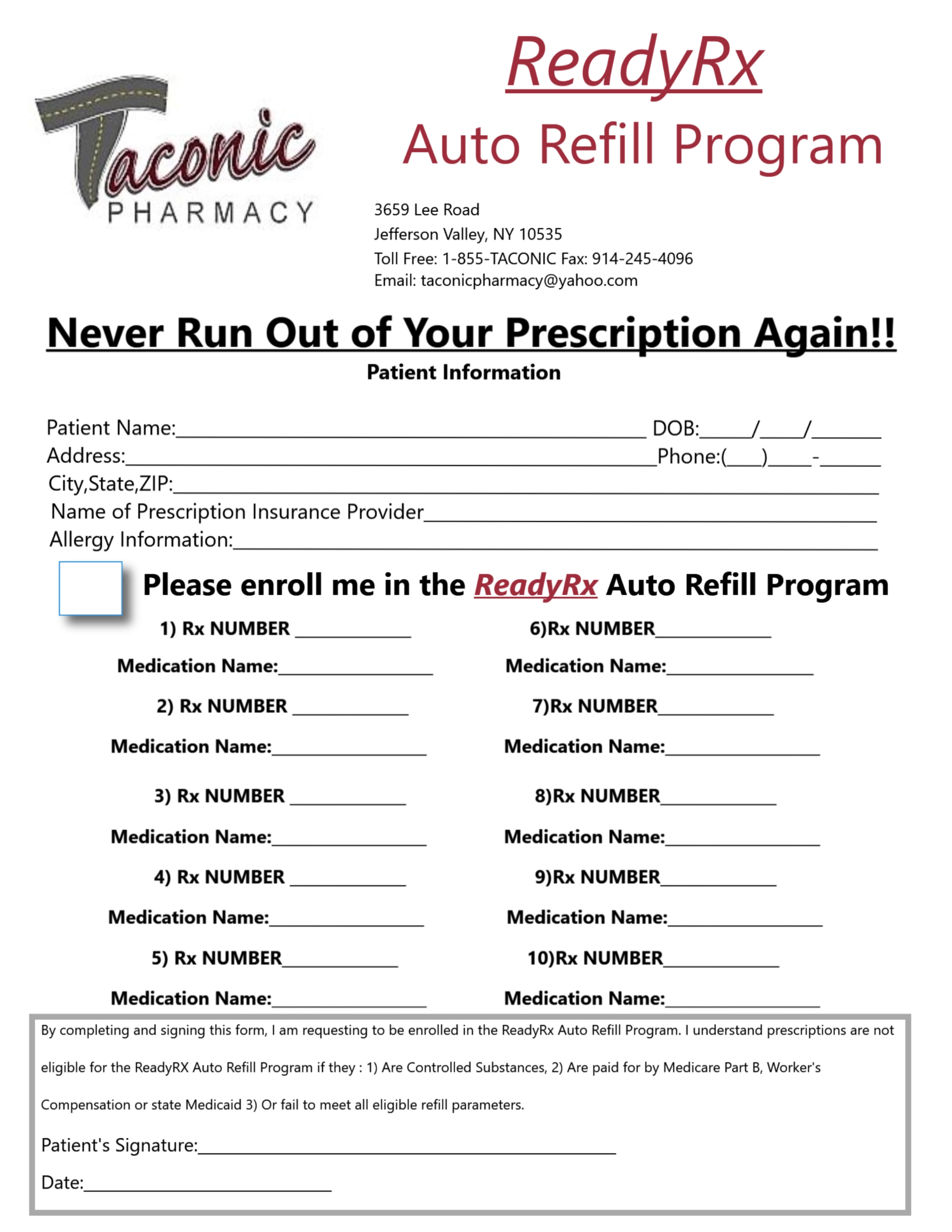 Auto-Refill Program