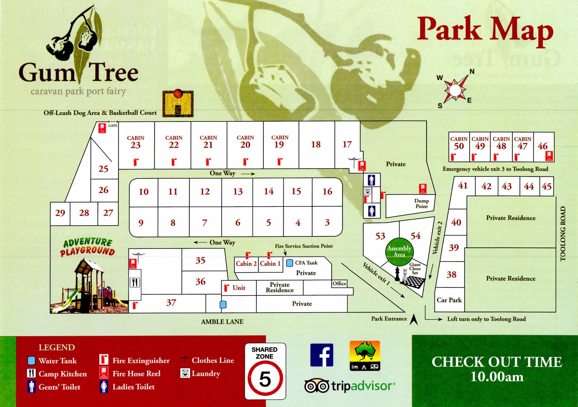 Gum Tree Caravan Park - Port Fairy, VIC - Park Map