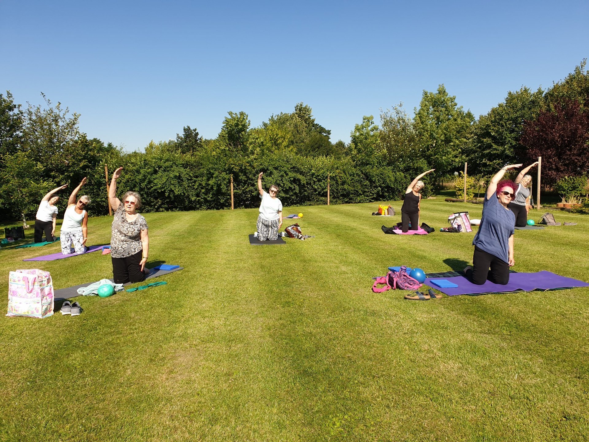 Summer Pilates classes outside! Our first time!
