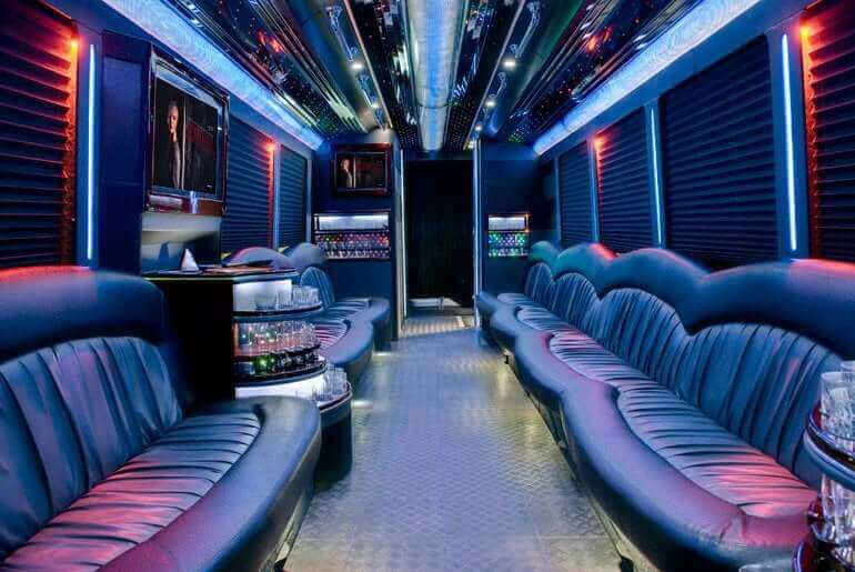 Detroit Party Bus Rental with Bathroom | Limo Bus Restroom