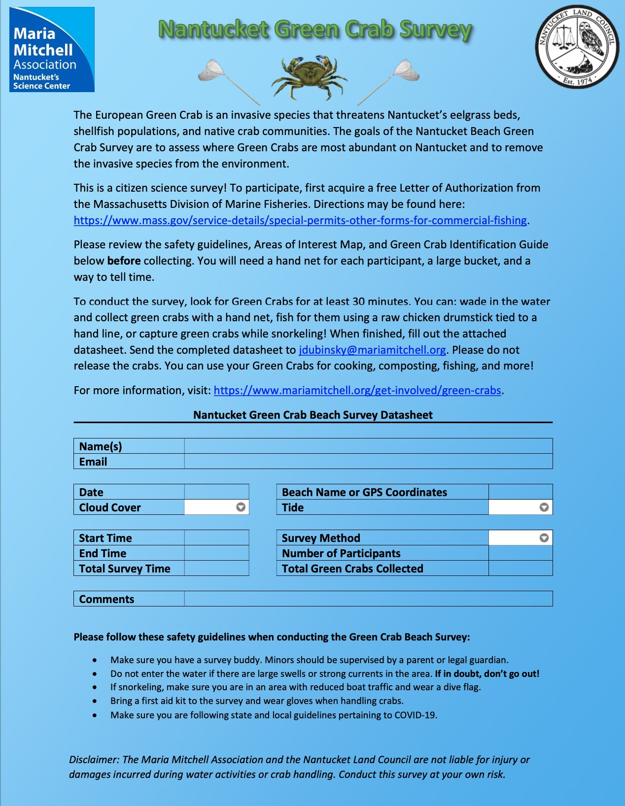 Nantucket Green Crab Week | Maria Mitchell Association