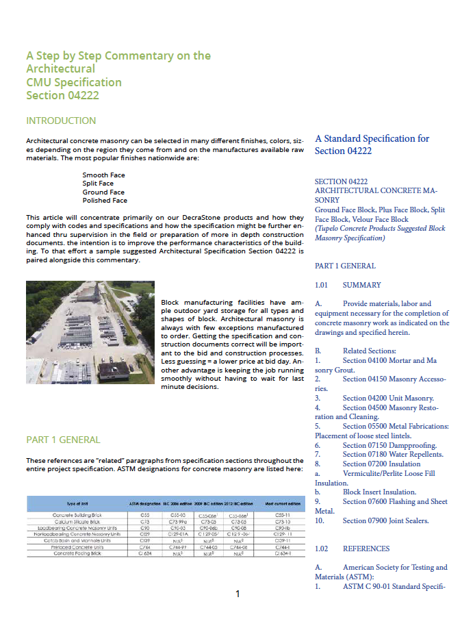 Resources for CMU specification and construction