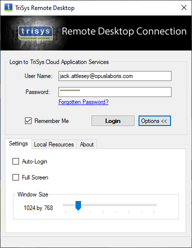 Login Screens | TriSys Business Software