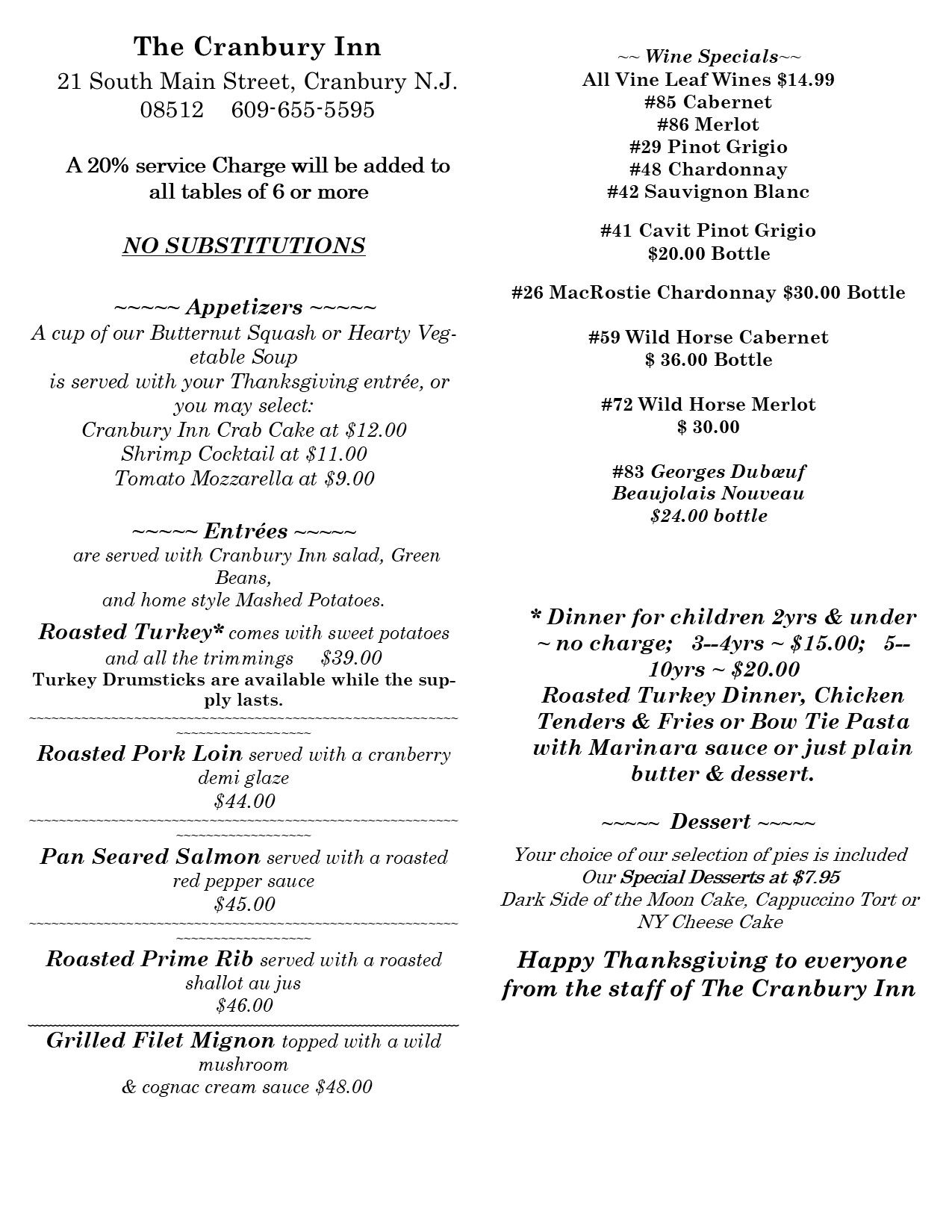 Event Space | Cranbury, NJ | The Cranbury Inn